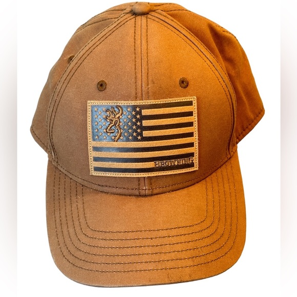 Browning | Accessories | Browning Company Cap Tan American Flag Snap ...